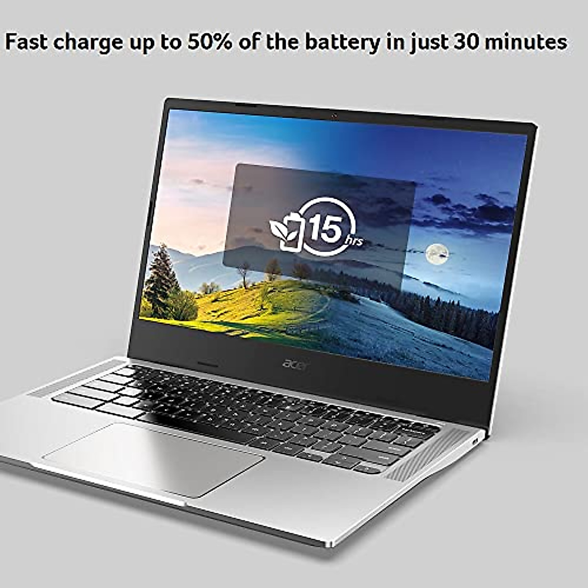 Acer Chromebook 514 Laptop | 14" FHD Touch | MediaTek Kompanio 828 Octa-Core Processor | 8GB RAM | 64GB eMMC | Wi-Fi 6 | Backlit KB | Chrome OS | Up to 15 Hours Battery Life | CB514-2HT-K0FZ, Silver