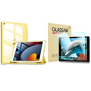 iPad 10.2 Inch Clear Bananas Case and 2 PC Tempered Glass