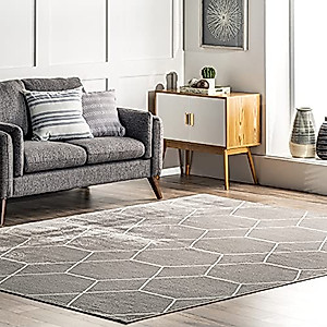 nuLOOM Veronica Geometric Honeycomb Area Rug, 8' x 10', Grey