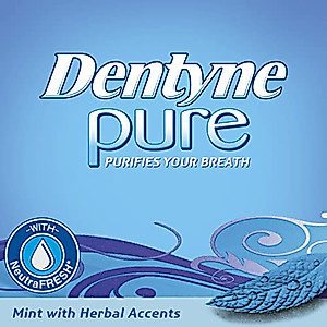 Dentyne Pure Mint with Herbal Accents Sugar Free Gum, 10 Packs of 9 Pieces (90 Total Pieces)