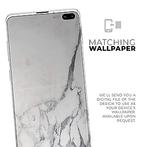 DesignSkinz White & Grey Marble Surface V3 2 Protective Vinyl Decal Wrap Skin Cover Compatible with The Samsung Galaxy S20 (Screen Trim & Back Glass Skin)