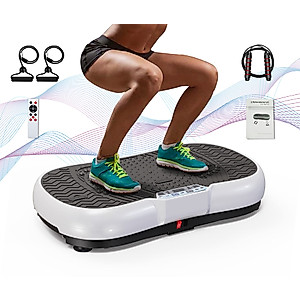 Vibration Plate Exercise Machine with Bluetooth Speaker, 10 Modes Whole Body Shape Vibration Platform Machine with Jump Rope for Weight Loss Fitness, 99 Levels Home Gym Equipment Workout Machine
