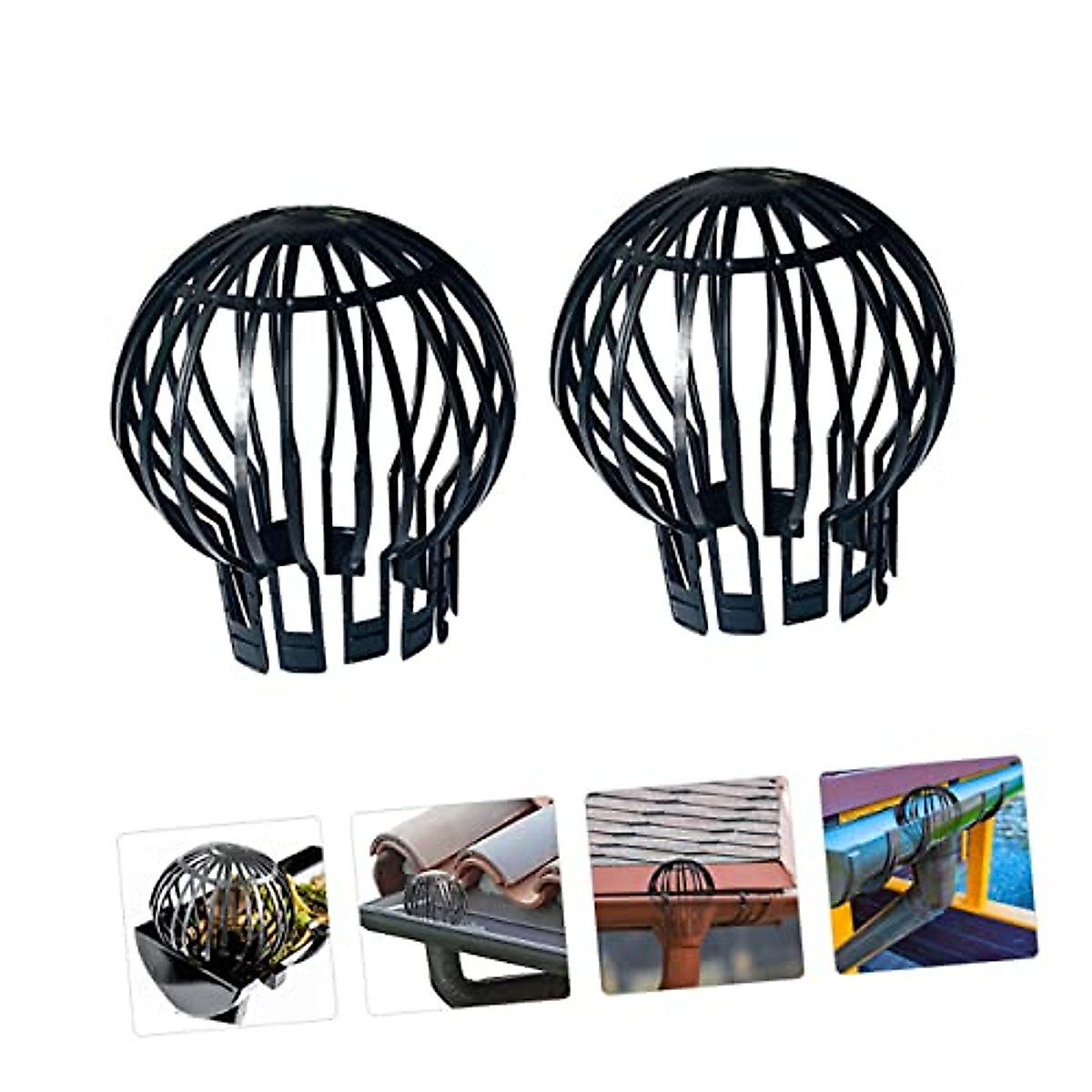DOITOOL 4 Pcs Eaves Filter Cover Drainage Ditch Strainer Cover Gutter Downspout Strainer Expandable Downspout Expanding Water Hose Round Balloons Plastic Strainer Roof Gutter Filter Pp