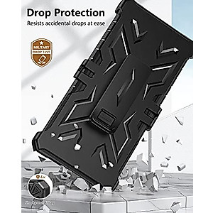for Samsung Galaxy S20 FE Case: Rugged Belt Clip Holster Heavy Duty with Built-in Kickstand - Military Grade Protection Shockproof Cover for Galaxy S20 FE - Black