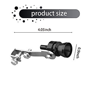 QODOLSI Pack-2 Turbo Sound Whistle Simulator, 4.0In x 0.9In Car Roar Maker Tail Pipe Whistle, Aluminum Turbo Sound Whistle Exhaust Muffler Sound Booster, Car Universal Styling Accessories (Black)