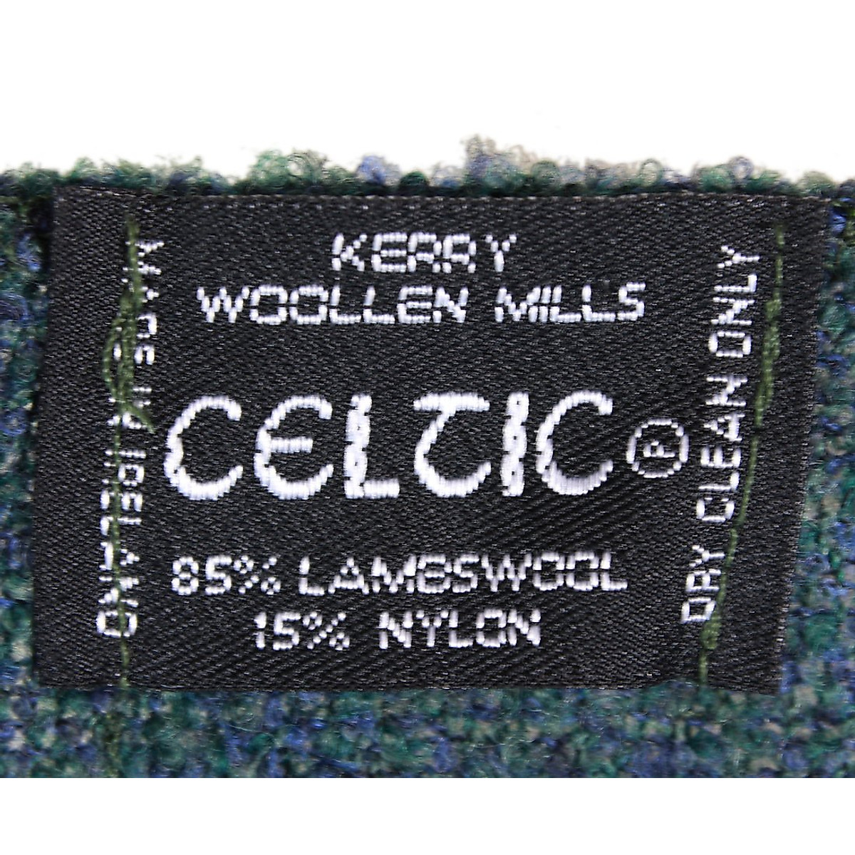 Kerry Woollen Mills Celtic Ruana Long Shawl Irish Wool Lambswool Blackberry Green