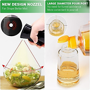Leaflai Oil Sprayer for Cooking - 180ml Glass Olive Oil Sprayer Mister with Brush, Olive Oil Dispenser Bottle, Thick Glass, Kitchen Gadgets Accessories
