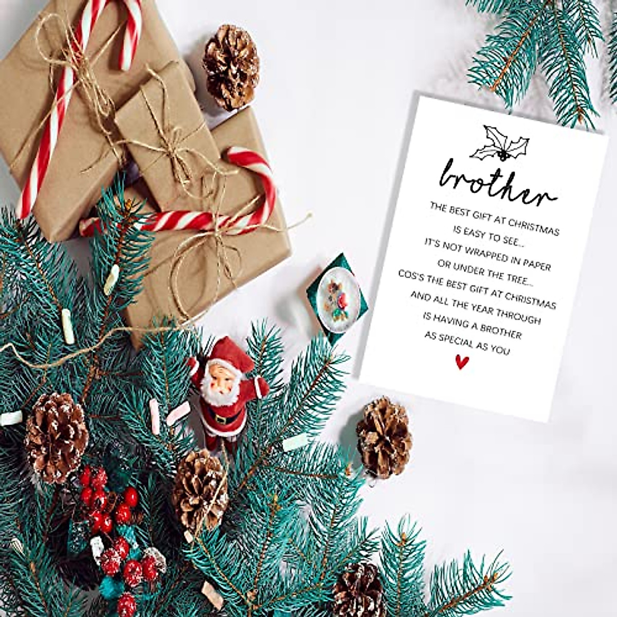 Humorous Christmas Gifts for Brother, Hilarious Brother In Law Christmas Card, Brother Christmas Gifts from Sister Mother Father, Gifts for My Brother for Christmas, Good Stepbrother Xmas Gifts, Merry Christmas Card For Brother Family