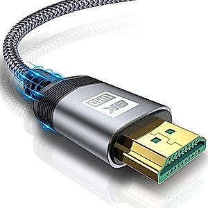 sweguard HDMI Cable 6.6ft [8K@60hz, 4K@144Hz 120Hz], 8K HDMI 2.1 Cable Ultra High Speed 48Gpbs DTS:X eARC HDR10 HDCP 2.2 & 2.3 Dolby Compatible with Roku TV PS5 PS4 Xbox HDTV Blu-ray&Monitor