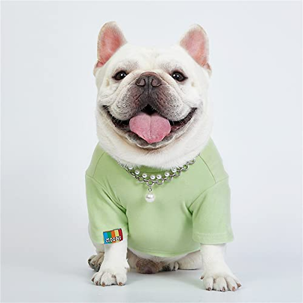 Cute Dog Sweatshirt Heart-Shaped T-Shirt Soft Solid Color Turtleneck Clothes Pet Puppy Pullover Cat Warm Costume (FB1,Green)