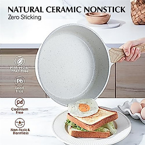 SENSARTE Nonstick Ceramic Sauté Pan 12-Inch, Non-toxic Deep Frying Pan Skillet with Lid, Healthy Jumbo Cooker, Stay Cool Handle, Induction Compatible, PFOA & PFAS Free