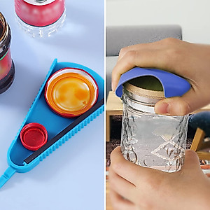 Multifunctional Jar Opener Lid Opener Grippers - Bottle Opener for Rotating Caps with Jar Opener Gripper Pad, Effortless to Unscrew Any-Size Lid, Great for Arthritis - Perfect for Seniors & Weak Hands