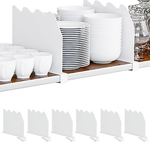 Yieach Acrylic Shelf Dividers for Closet Organization 6PCS,9.3" Tall White Shelf Divider Fits Shelves of 0.4-1 Inch, Closet Organizers and Storage,Shelf Divider for Wooden Shelving, Closet Organizer