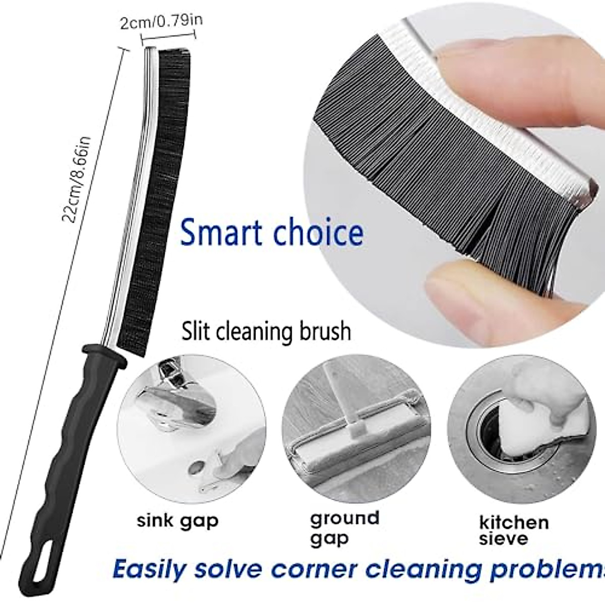 Crevice Cleaning Brush, New Multifunctional Gap Cleaning Brush Tool, Bathroom Gap Brush, Grout Cleaner Brush Hard Bristle Crevice Cleaning Brush,6Pcs