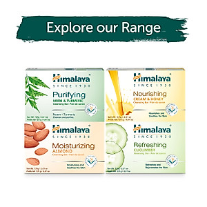 Himalaya Purifying Neem & Turmeric Cleansing Bar for Clean and Healthy Looking Skin, Free from Parabens, SLS and Phthalates, Gluten Free, Vegan, 125 g (4.41 oz), 6 Pack