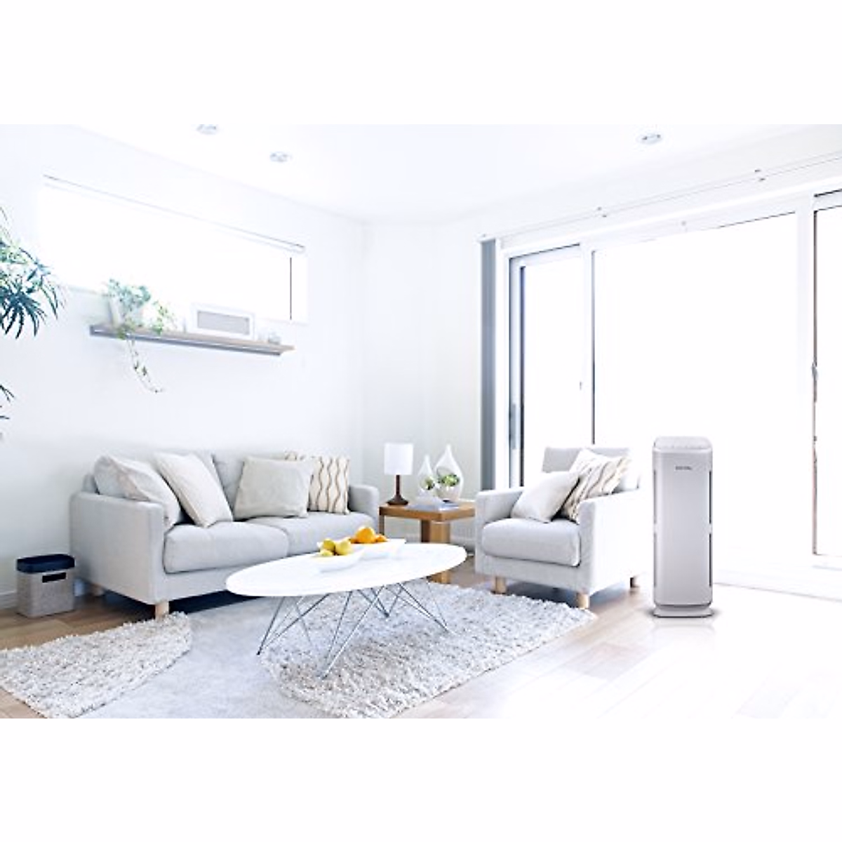 Coway Tower True HEPA air purifier with Air Quality Monitoring, Auto Mode, Timer, Filter Indicator, White (AP-1216L)