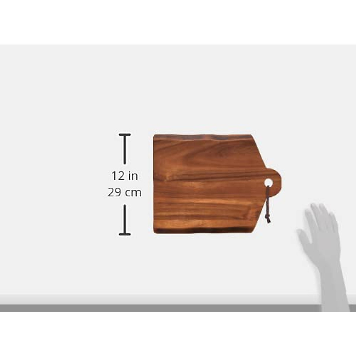 Rachael Ray Pantryware Wood Cutting Board With Handle/ Wood Serving Board With Handle - 14 Inch x 11 Inch, Brown