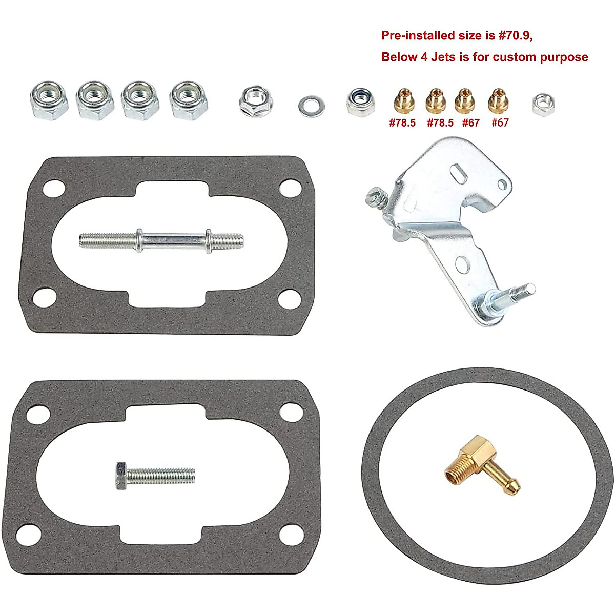 Marine Carburetor 2 Barrel Carb for Mercruiser Rochester Mercarb 3.0L 2.5L 4 CYL Engines with Electric Choke & Jets Gaskets Long Linkage, Replace 3310-864940A01, Base Bolt Pattern is 3 3/4 X 2 inches