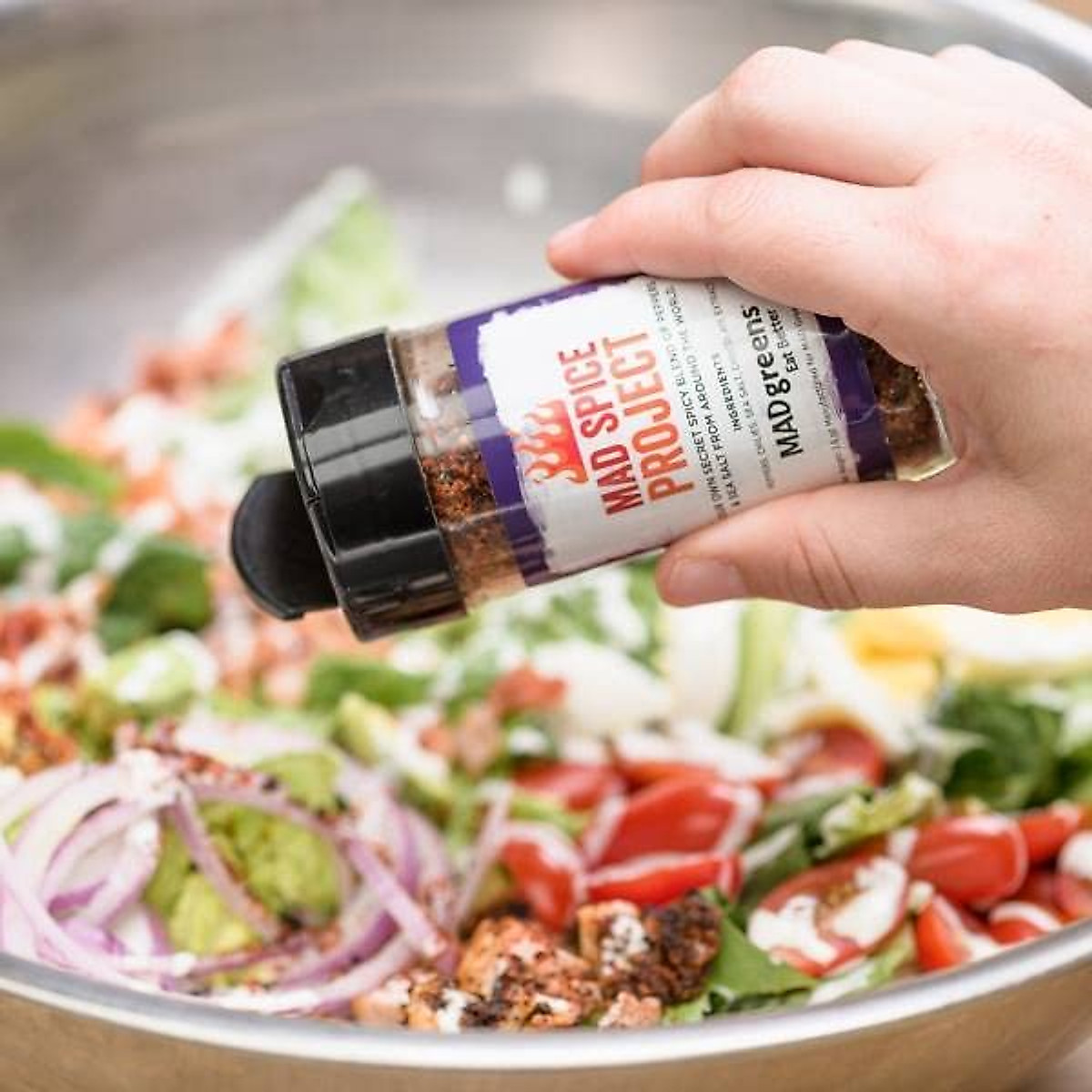 MAD Greens MAD Spice Salad Seasoning, Secret Spice Blend with Peppers, Chilies, Sea Salt, and Chocolate Extract, Blended in the USA, No Sugar Added, 2 pack - 1.8 oz each