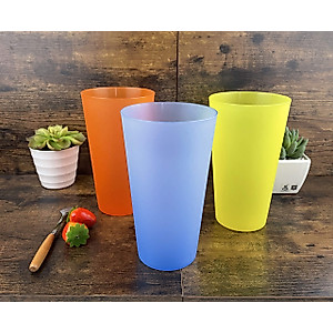 AOYITE Large Plastic Cups Reusable - 32 oz Plastic Tumblers Unbreakable Drinking Glasses set of 12 - BPA Free Dishwasher Safe Big Plastic Cups for Kids Kitchen Camping Party Outdoor