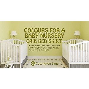 Ligth Grey Crib Skirt Dust Ruffle, 100% Natural Cotton-Nursery Crib-Toddler Bedding Skirt for Baby Girls or Boys, 14" Drop