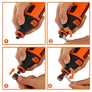 JORGENSEN Rotary Tool Kit, 6 Variable Speed Rotary Tool With 51pcs Rotary Tool Accessories, 1.6 Amp Powerful Rotary Tool