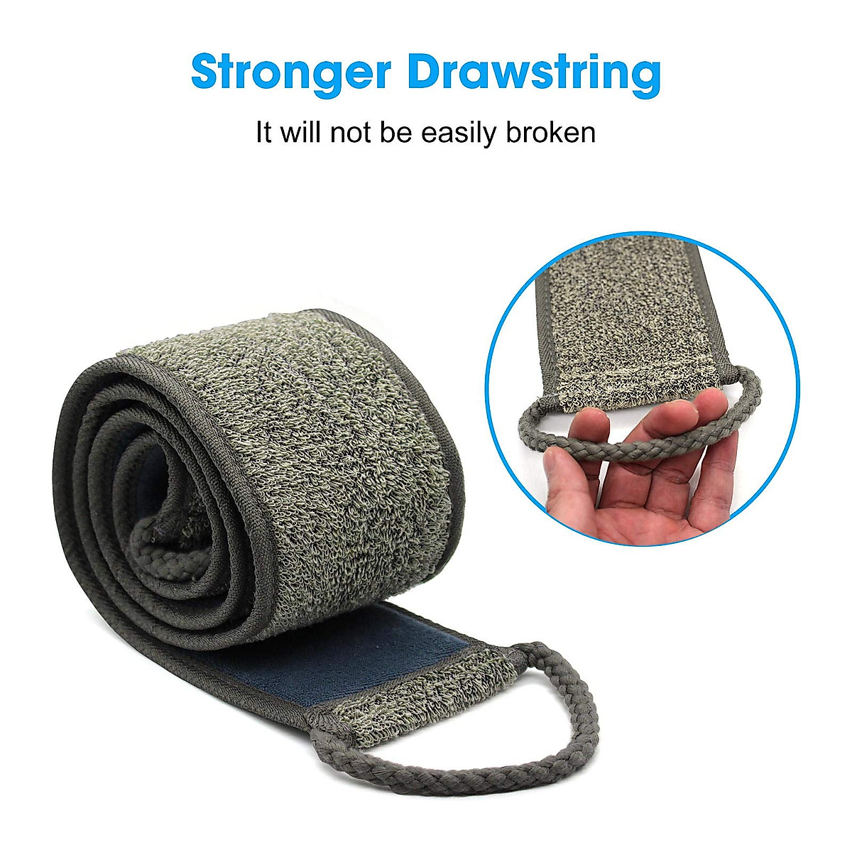 Loofah Back Scrubber, 50 Inch Extra Long Natural Flax Exfoliating Back Scrubber for Shower for Men Women, Deep Clean & Invigorate Your Skin