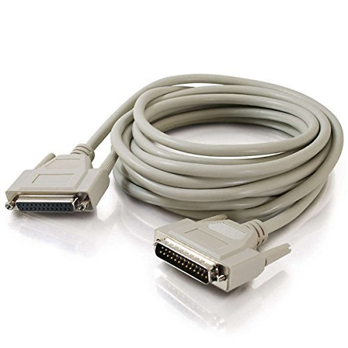 CTG Legrand - C2G DB25 M/F RS232 Serial Extension Cable with Male and Female DB25 Connectors, Beige PC Extension Cable, 3 Foot Serial Port Cable, 1 Count, C2G 02654