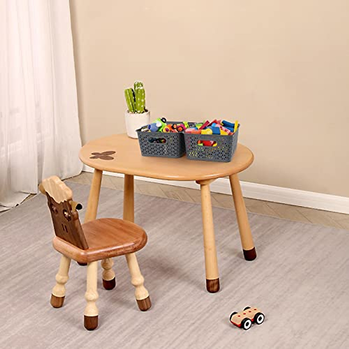 Obstnny Plastic Weave Storage Basket Grey, Pantry Organization Basket Bin, 4 Packs, 9.91" x 7.6" x 4.05"