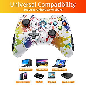 EasySMX Wireless Gaming Controller for Windows 7 8 10 11 12 PC/Laptop/PS3/Android/Switch/Steam Deck, Dual-Vibrate Gamepad Joystick Computer Game Controller with Turbo, 4 Customized Key