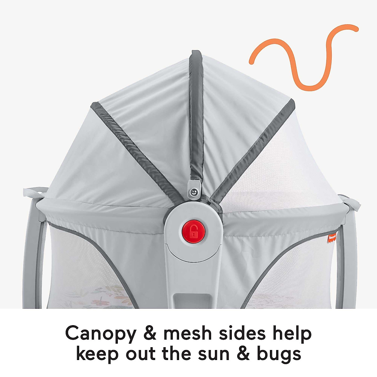 Fisher-Price Portable Baby Bassinet and Travel Play Area with 2 Toys, Indoor or Outdoor Use, On-The-Go Baby Dome, Whimsical Forest, HMV24