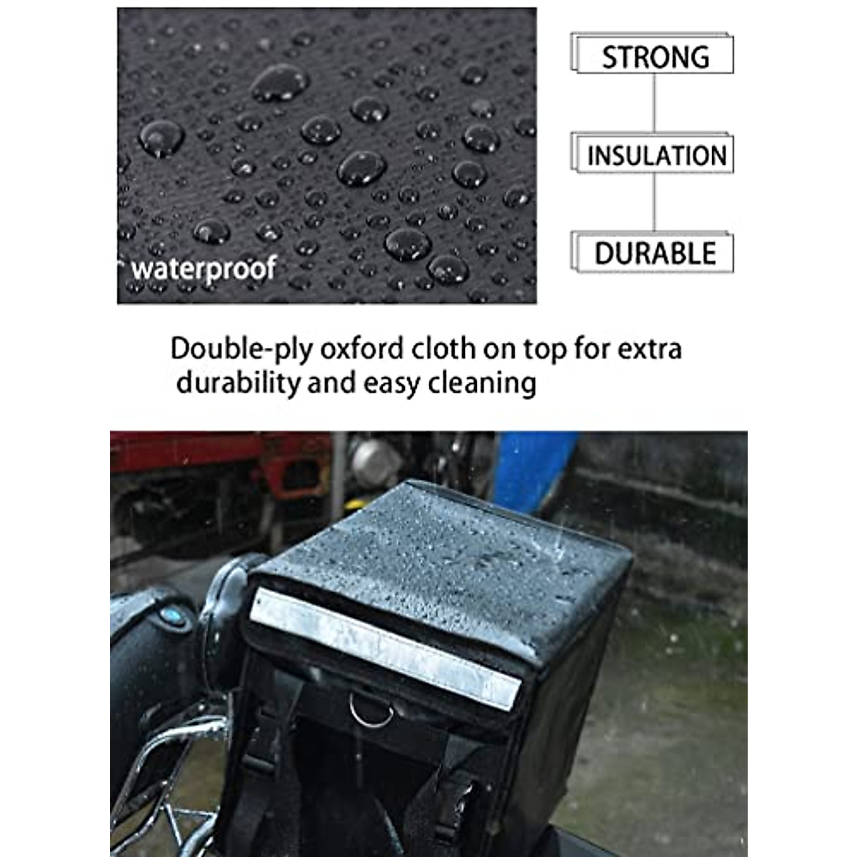 Nesthao Updated Professional Insulated Food Delivery Bag with Support Frame and Plastic Bottom Plate | Ideal for Uber Eats, Catering,Delivery Drivers, Doordash and more