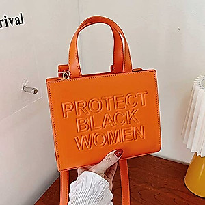 AyTotoro Protect Black Women Purse and Handbag Fashion Ladies PU Leather Top Handle Crossbody Satchel Shoulder Tote bag (orange)