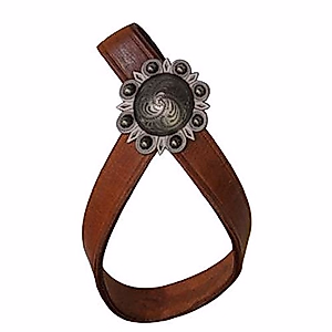 Showman Leather Tie Down Keeper with Concho (Light Oil)