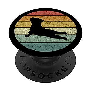 Vintage Retro French Bulldog Shirt Yoga Funny French Bulldog PopSockets PopGrip: Swappable Grip for Phones & Tablets