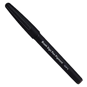 Pentel Arts Sign Pen Brush, Black Pigment Ink, 1 Pack (SESP15BPA)