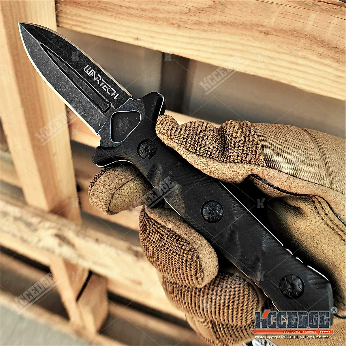 Hunting Knife Tactical Knife Survival Knife 8" Fixed Blade Knife w/ Molle Compatible Pressure Retention Sheath Camping Accessories Survival Kit Survival Gear Tactical Gear 79965 (Black)