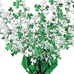 Beistle Shamrock Centerpiece, 15", Green/White