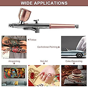 LOKEISNA Airbrush Kit, Cordless Airbrush Compressor, 36PSI Rechargeable Airbrush Gun, Airbrush Makeup with 0.3mm Nozzle and Cleaning Brush Set for Nail Art, Cake Airbrush Decorating Kit, Art Painting