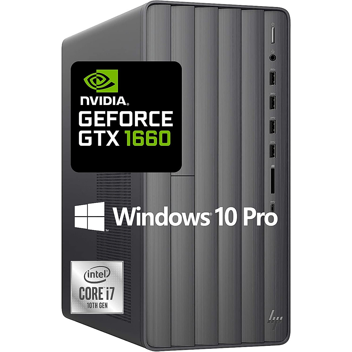 HP Envy VR Ready Gaming Windows 10 Pro Business Desktop Computer, Intel Octa-Core i7-10700F up to 4.7GHz, 32GB DDR4 RAM, 1TB HDD + 1TB PCIe SSD, DVDRW, GeForce GTX 1660 Super 6GB, External Webcam