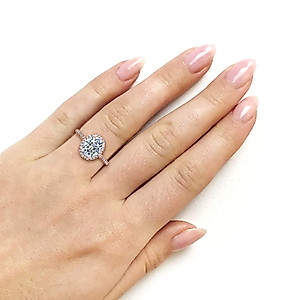 Kobelli Oval Moissanite Halo Engagement Ring 2 1/4 CTW 14k Rose Gold
