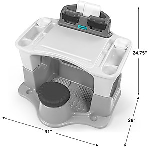 Simplay3 Creative Kids Art Desk Table and Chair Set with Attached Desk Chair, Full Floor and Art Storage