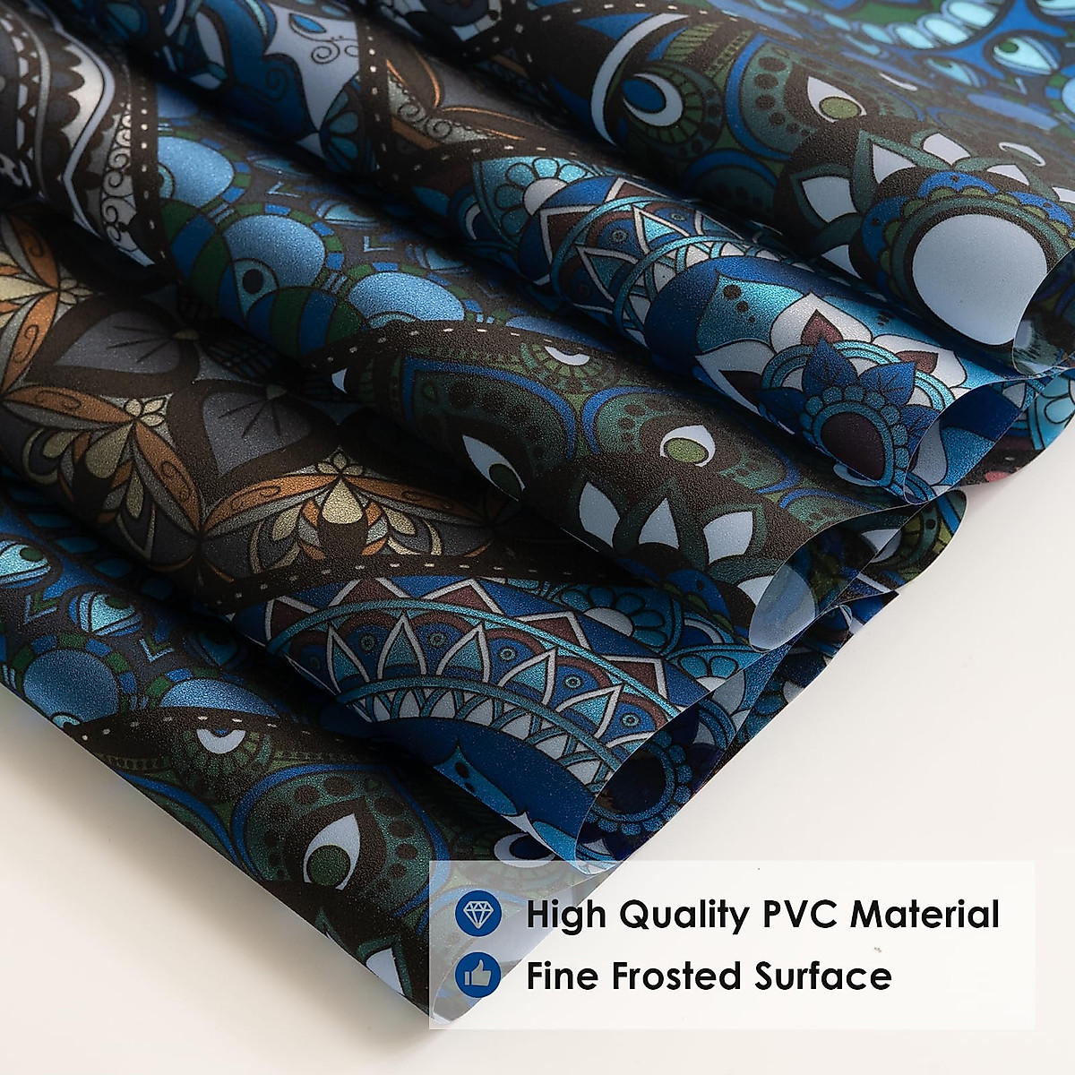 DKTIE Window Privacy Film with Installation Tools Frosted Glass Static Clings Non Adhesive, Stained Glass Window Film Art Deco, Window Decals, Window Sticker (B110, 17.7" x 78.7")