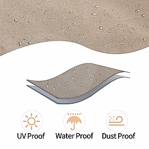 BALI OUTDOORS 42 Inch Rectangle Patio Fire Pit Table Cover, Heavy Duty, Waterproof and Weather Resistant Oxford Fabric Cover, Brown