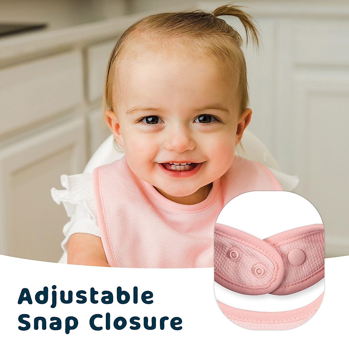 Tiny Twinkle Baby Feeding Bibs 8 Pack - Waterproof and Absorbent Infant Drool and Feeding Baby Bibs (Girl Set 8-Pack)