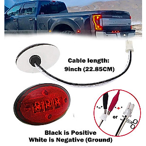 KEING Dually Bed Fender Side Marker LED Lights For Ford 1999-2020 F250 F350 F450 F550 (2PCS Red + 2PCS Amber)