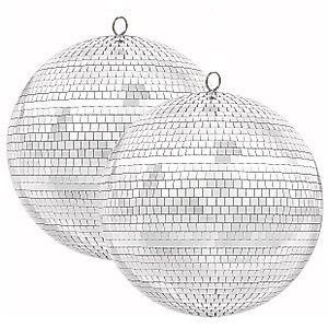 2 Pack 8" Mirror Disco Ball, Great for a Party or Dj Light Effect Christmas Decoration Accessories