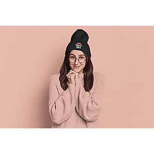 ALLNTRENDS Pizza Slut Embroidered Beanie Warm Hat Winter Cap Adult Graphic Beanies (Navy Blue)