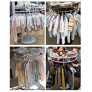 Household Products Floor-Standing Rotating Clothing Rack,Commercial Round Clothing Hanging Rack,Retail Display Heavy Clothes Garment Rack for Boutiques and Laundry Room