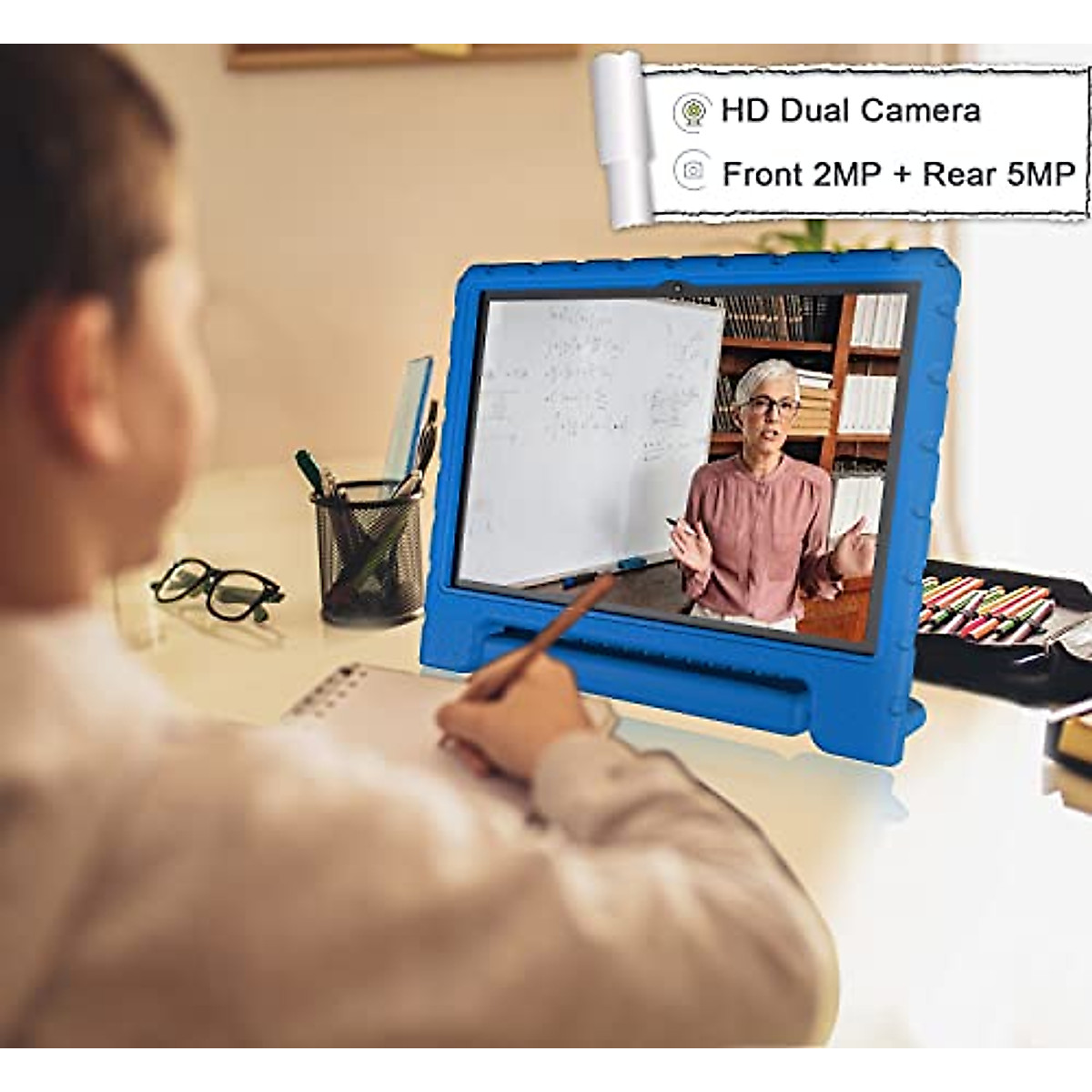 NOBKLEN Kids Tablet 10 Inch, Android 13, 4GB+64GB, 8-Core CPU, WiFi 6, 12H Battery Life, Parental Control, 1280 * 800 HD Display, Dual